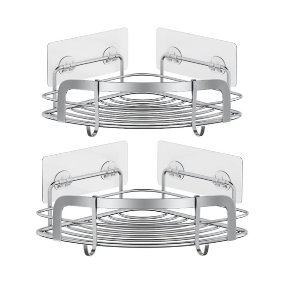 Bath | Bathroom Corner Shower Shelf Adhesive Wall Mounted Silver | Poshmark